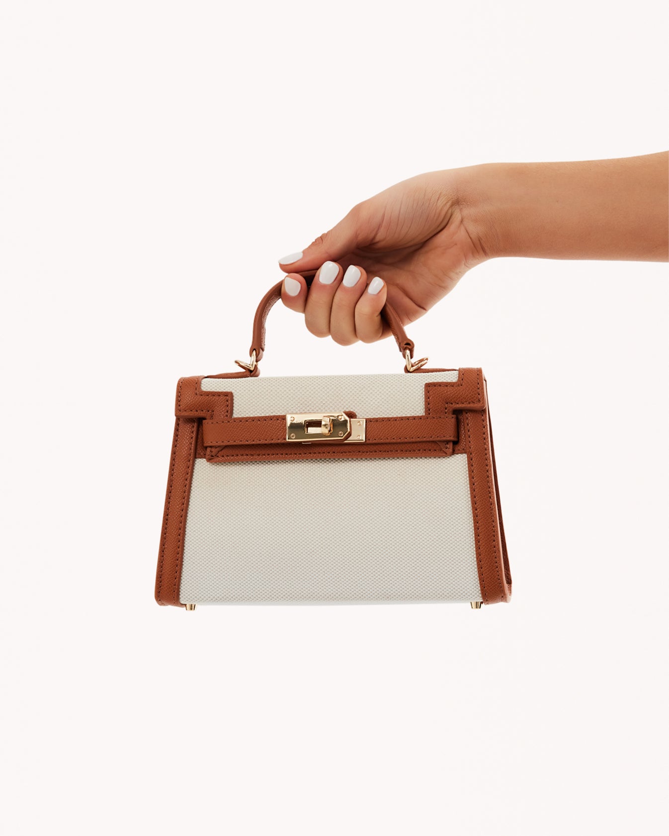 HARIETTE HANDLE BAG - NATURAL LINEN-TAN - Handbags - Billini