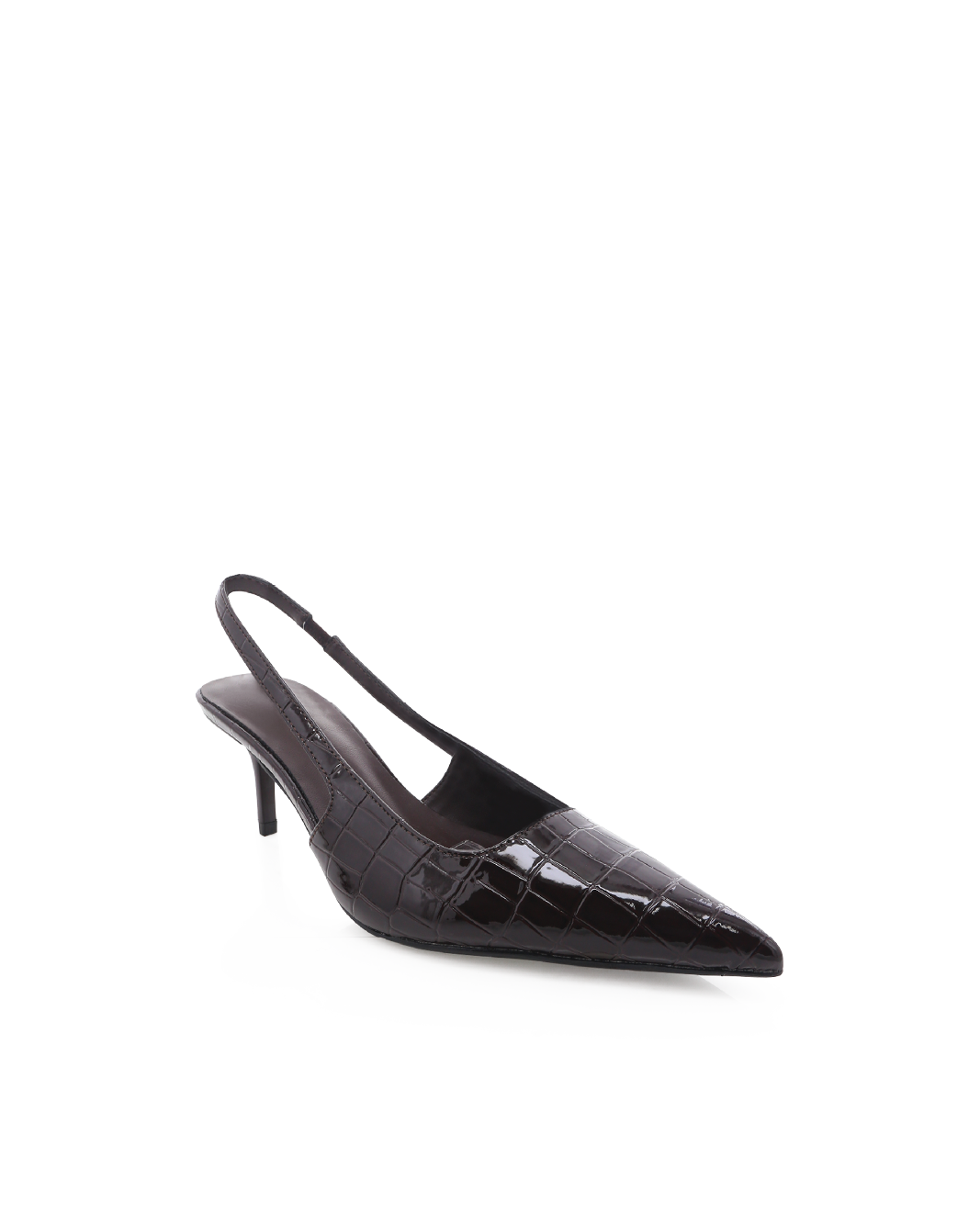 NAVEAH - DARK CACAO PATENT CROC - PUMPS - Billini