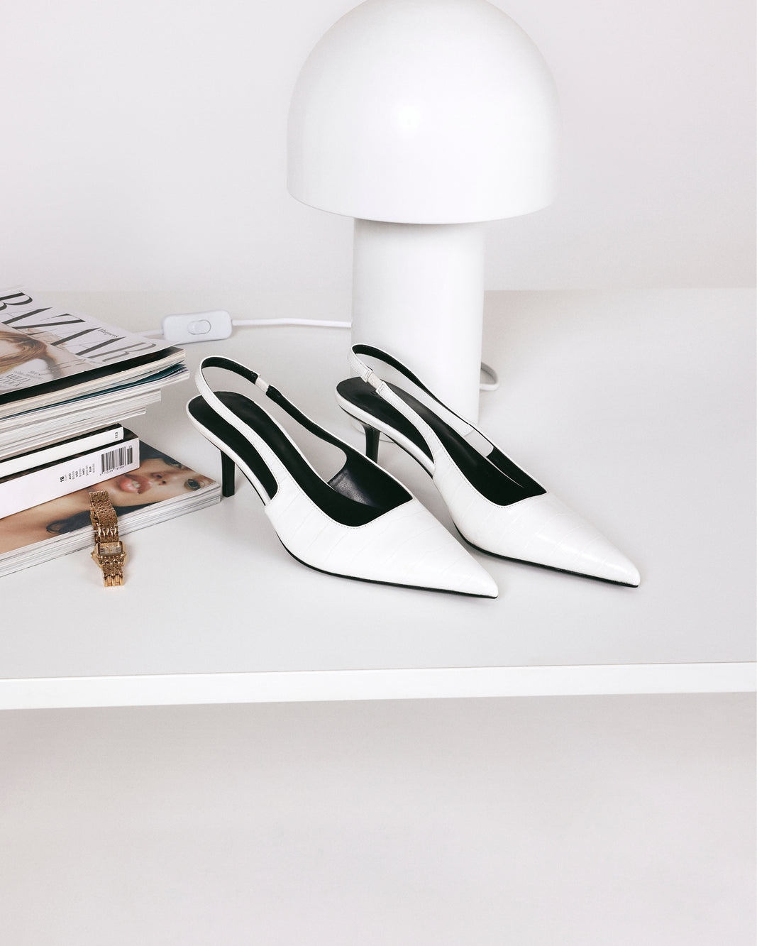 NAVEAH - WHITE PATENT CROC – Billini